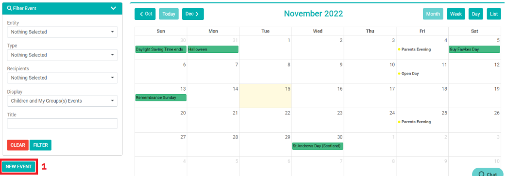How to create a simple calendar event – Weduc